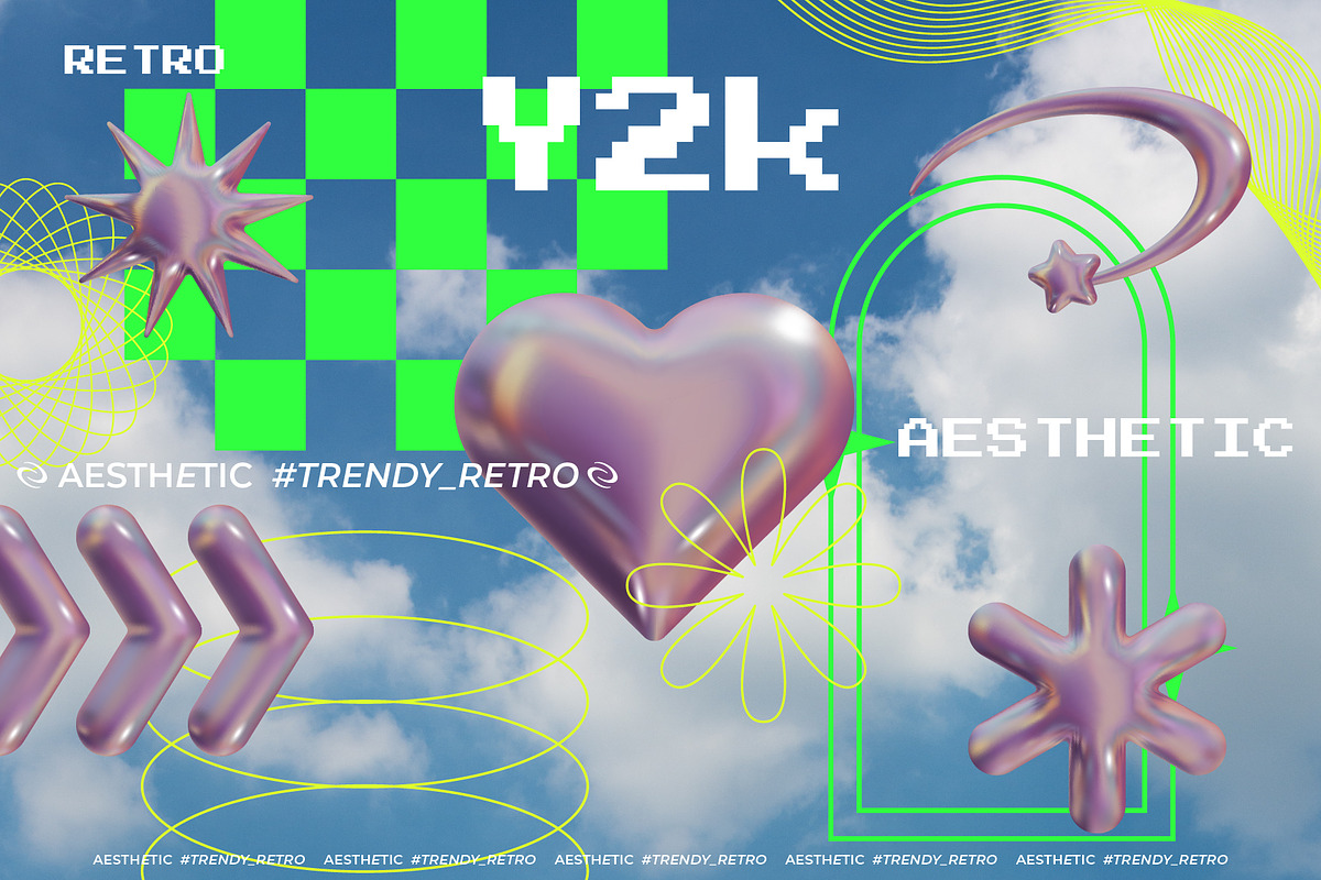 Y2k 3D Shapes Collection, an Object Graphic by AnnArt
