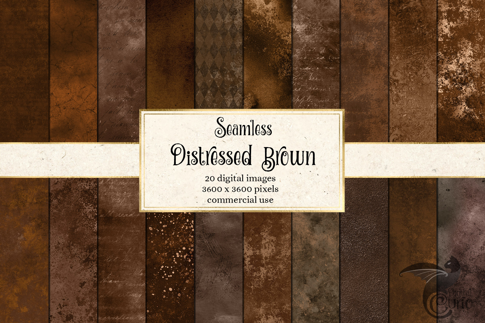 Seamless Distressed Brown Textures, a Texture Graphic by Digital Curio