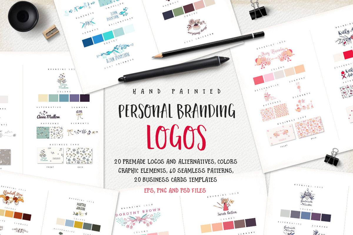 Personal Branding Logos, a Branding & Logo Template by Bloomart Studio