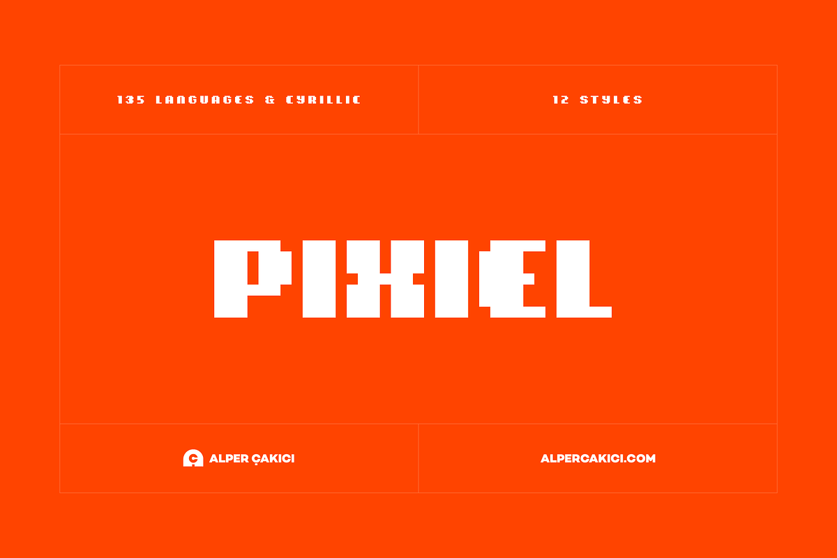 Pixiel Gaming Font Family (12 Styles)