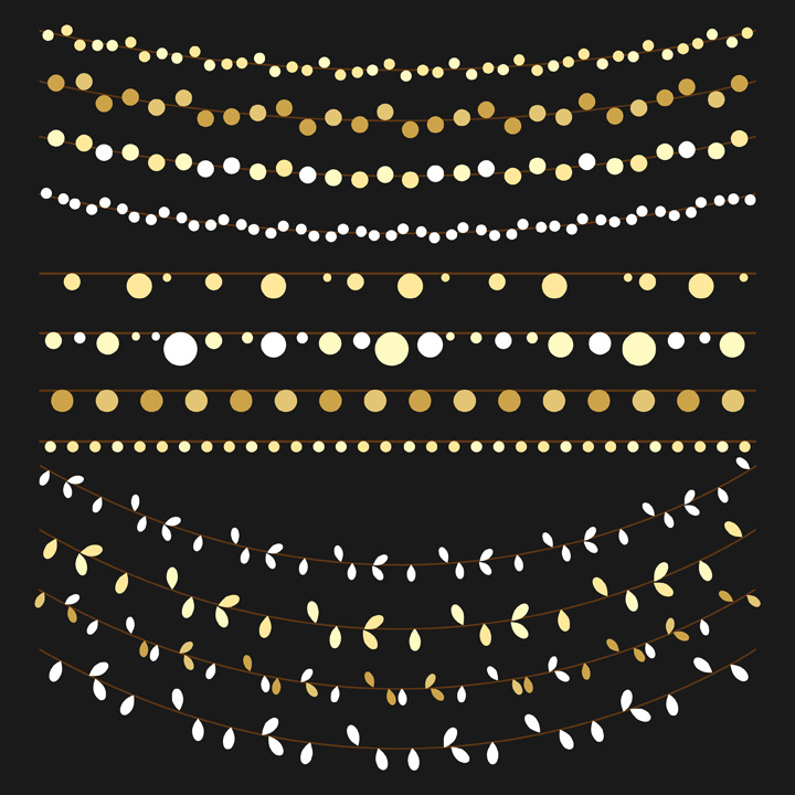 String Lights Clipart and Vectors, a Decorative Illustration by PinkPueblo