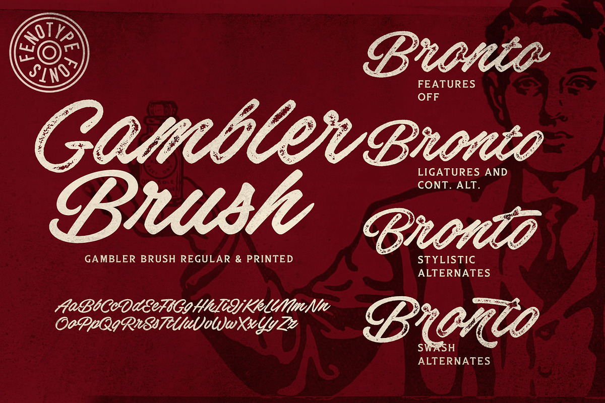 Gambler Brush, a Script Font by Fenotype