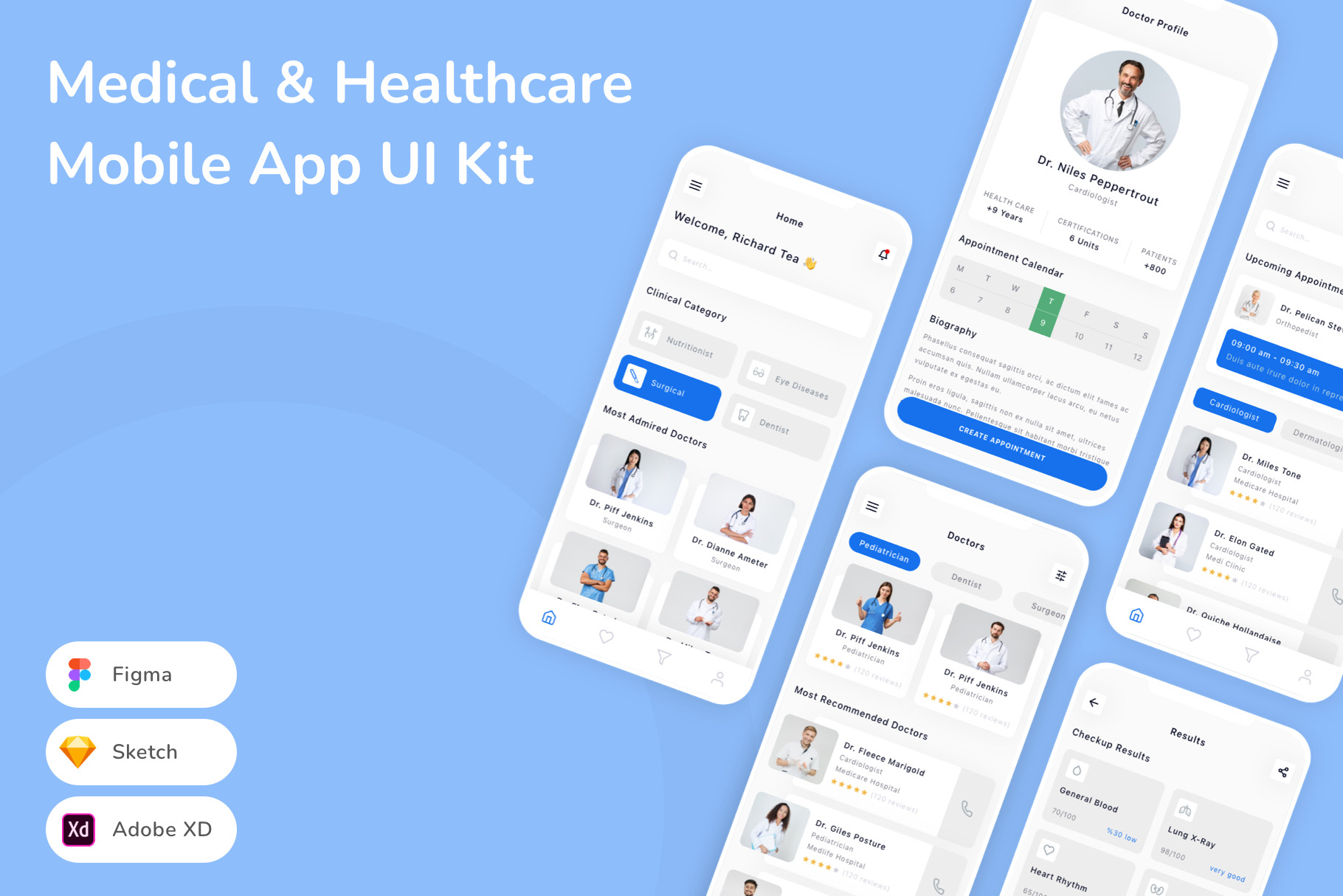 Medical Healthcare Mobile App UI Kit, an UI Kit Template by Betush