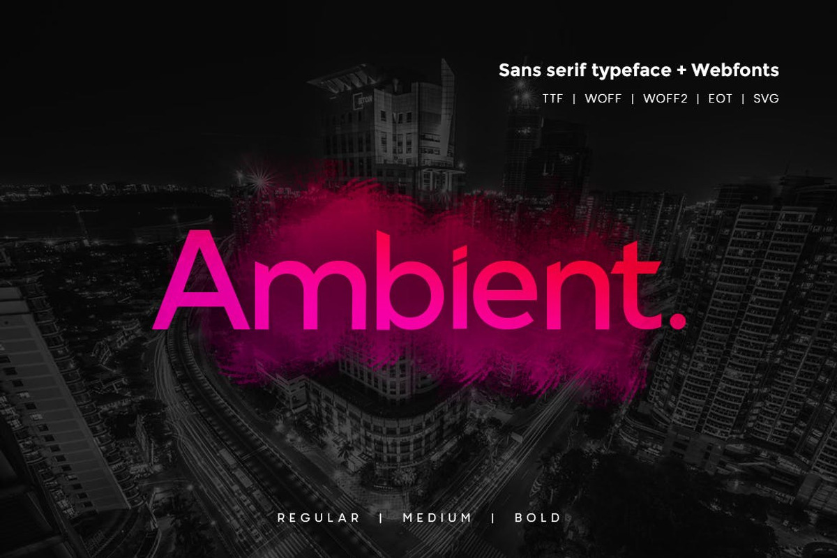Ambient - Modern Typeface + WebFonts, a Sans Serif Font by Webhance ...