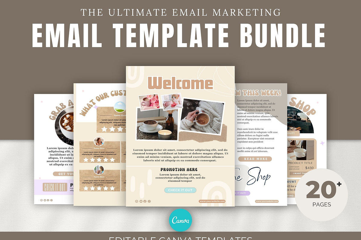 Canva Email Template Bundle, an Email Template by craftsmaker ...