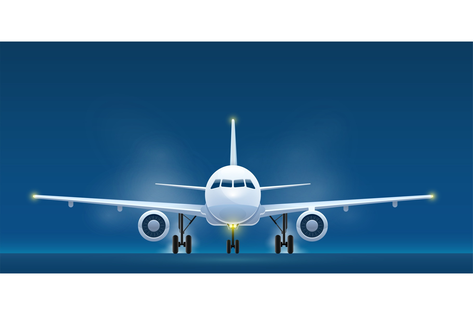 Front view of passenger aircraft, a Transportation Illustration by LoopAll
