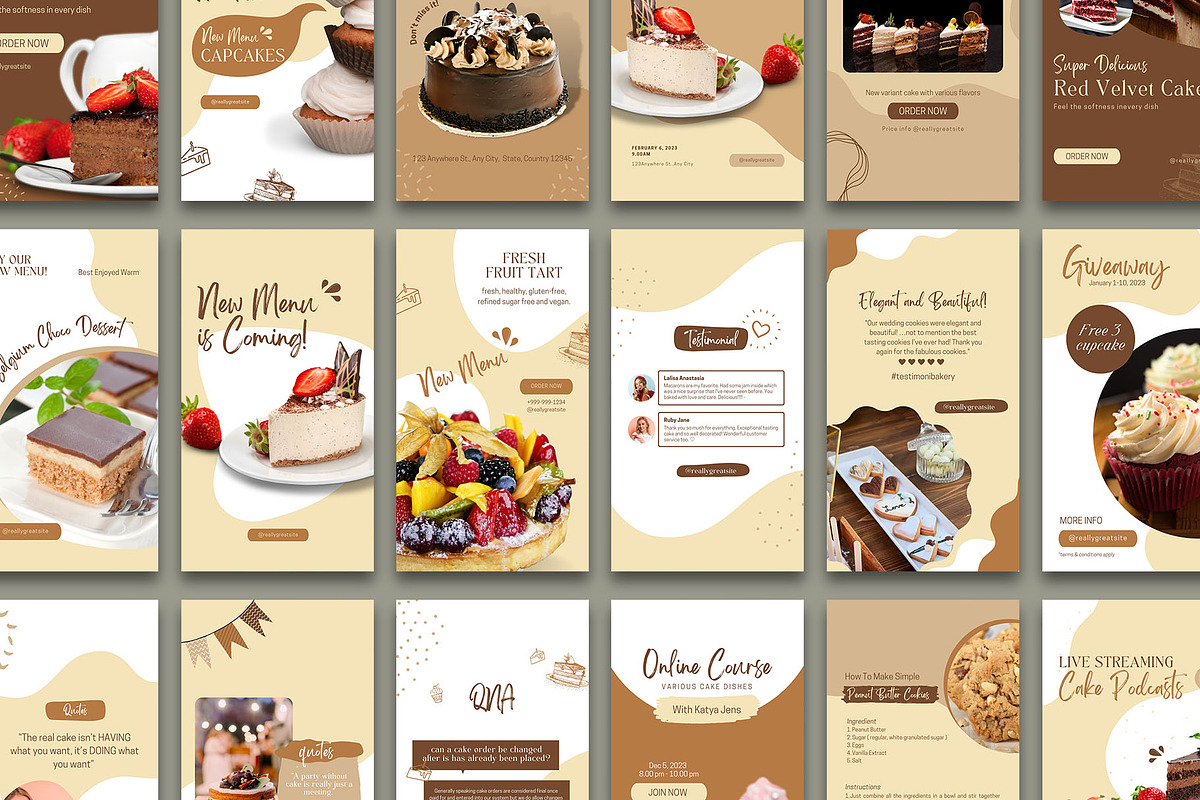 Cake Content Social Media | CANVA, a Social Media Template by Azruca