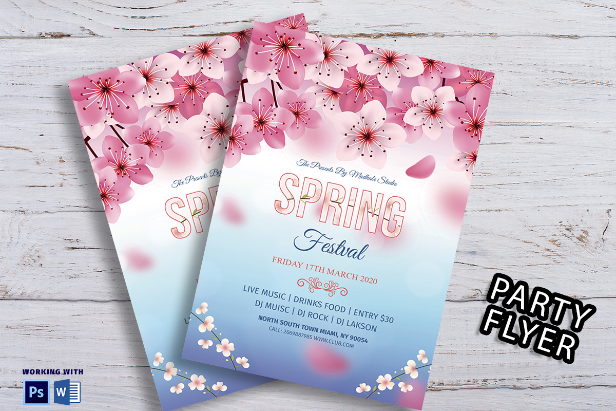 Spring Flyer Template, a Flyer Template by Madhabi Studio