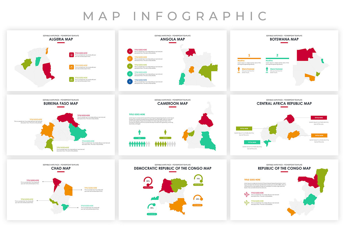 Editable Maps Pack PowerPoint, a Presentation Template by Digitcase x Wealthwells