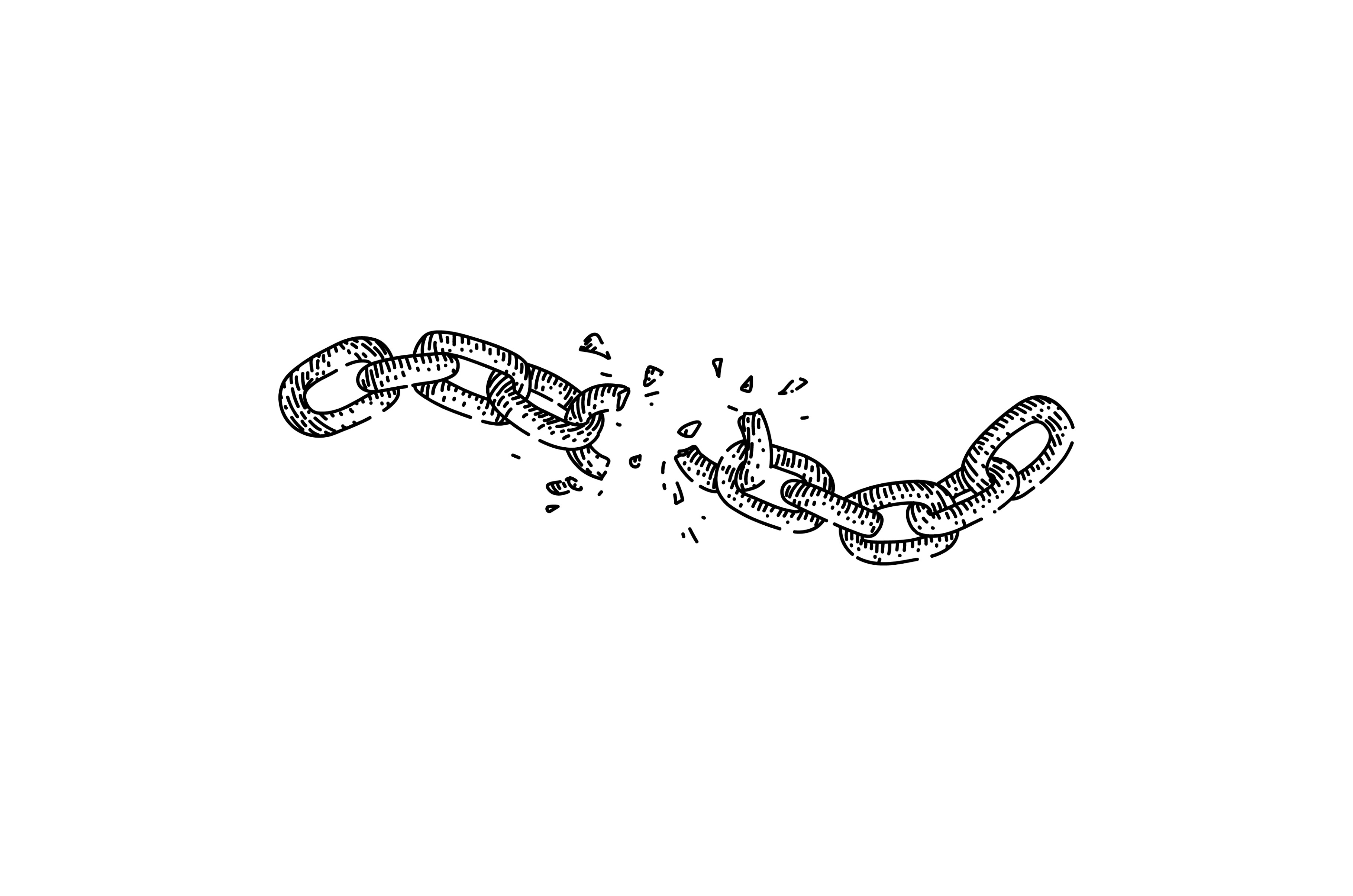 broken chain sketch hand drawn, an Illustration by pikepicture