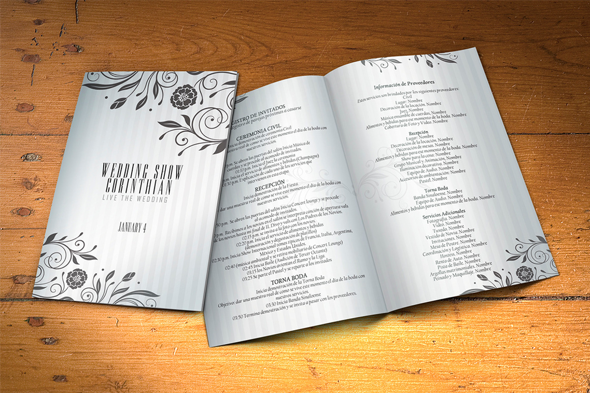 Wedding Program 2 sides PSD Template, a Brochure Template by Graphicfy ...