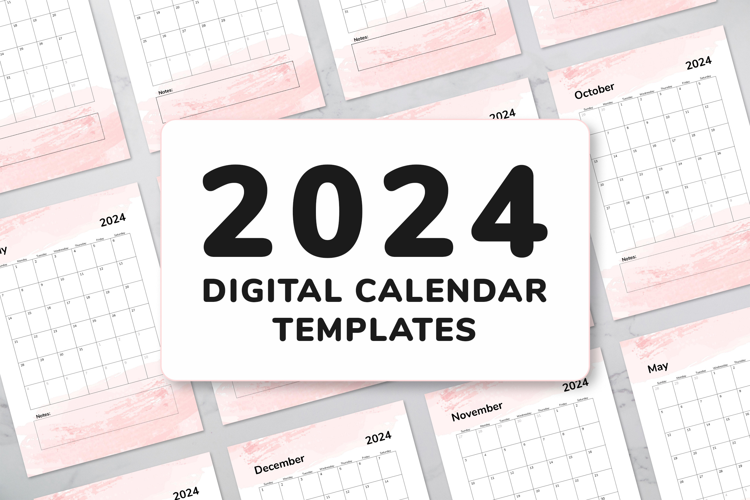 Printable Calendar 2024, a Print Template by Snapybiz