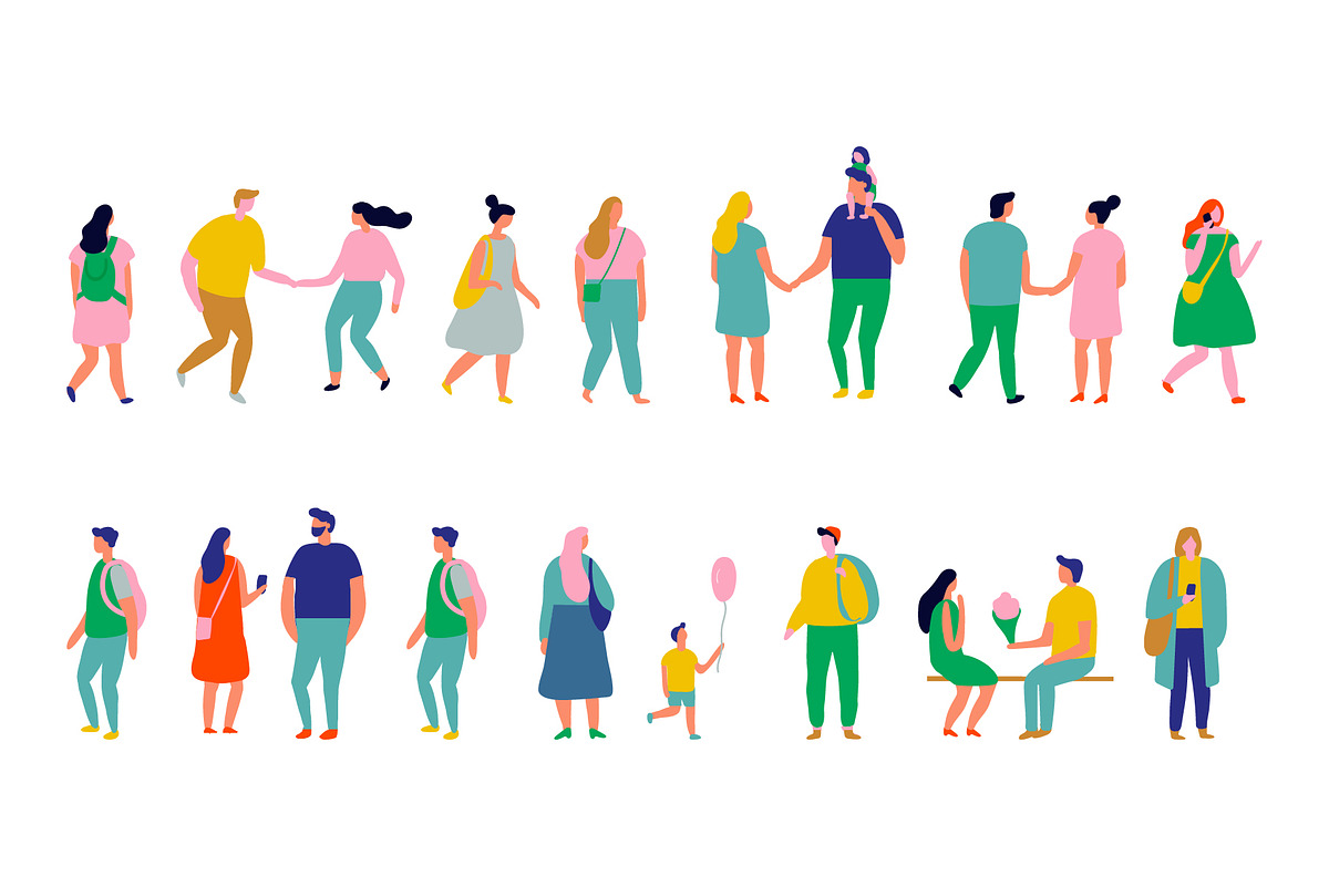 People crowd vector set, a Person Illustration by Vector_Art