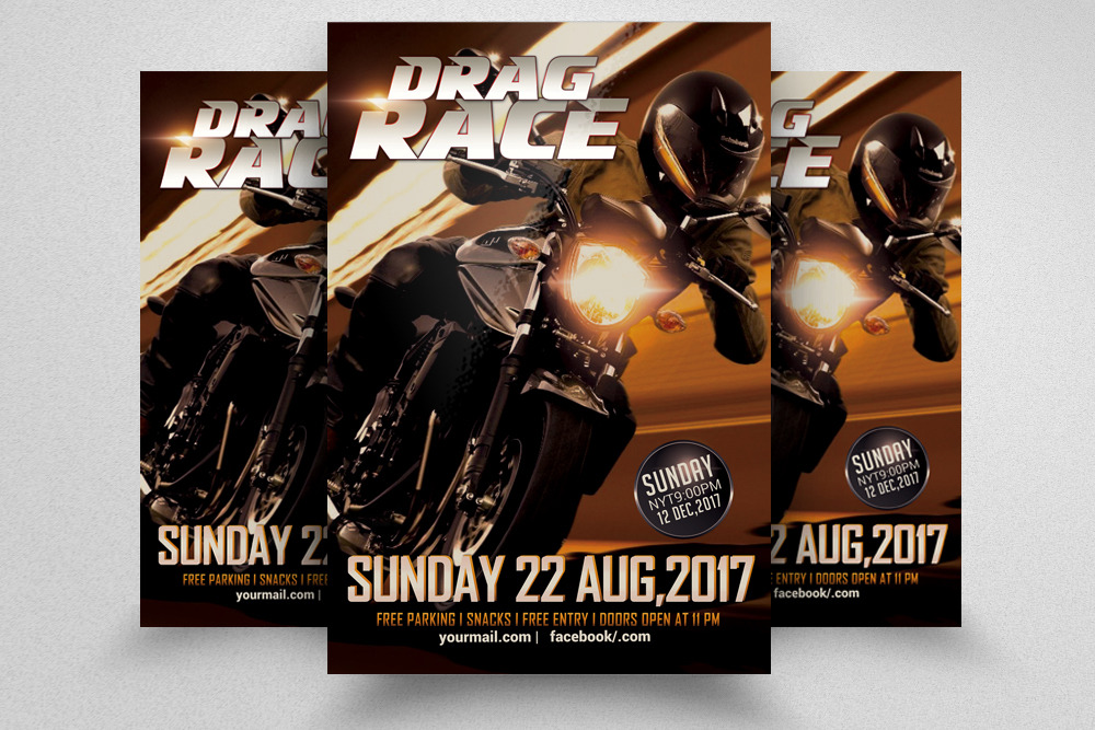 Bike Racing Flyer Template, a Flyer Template by Design Up