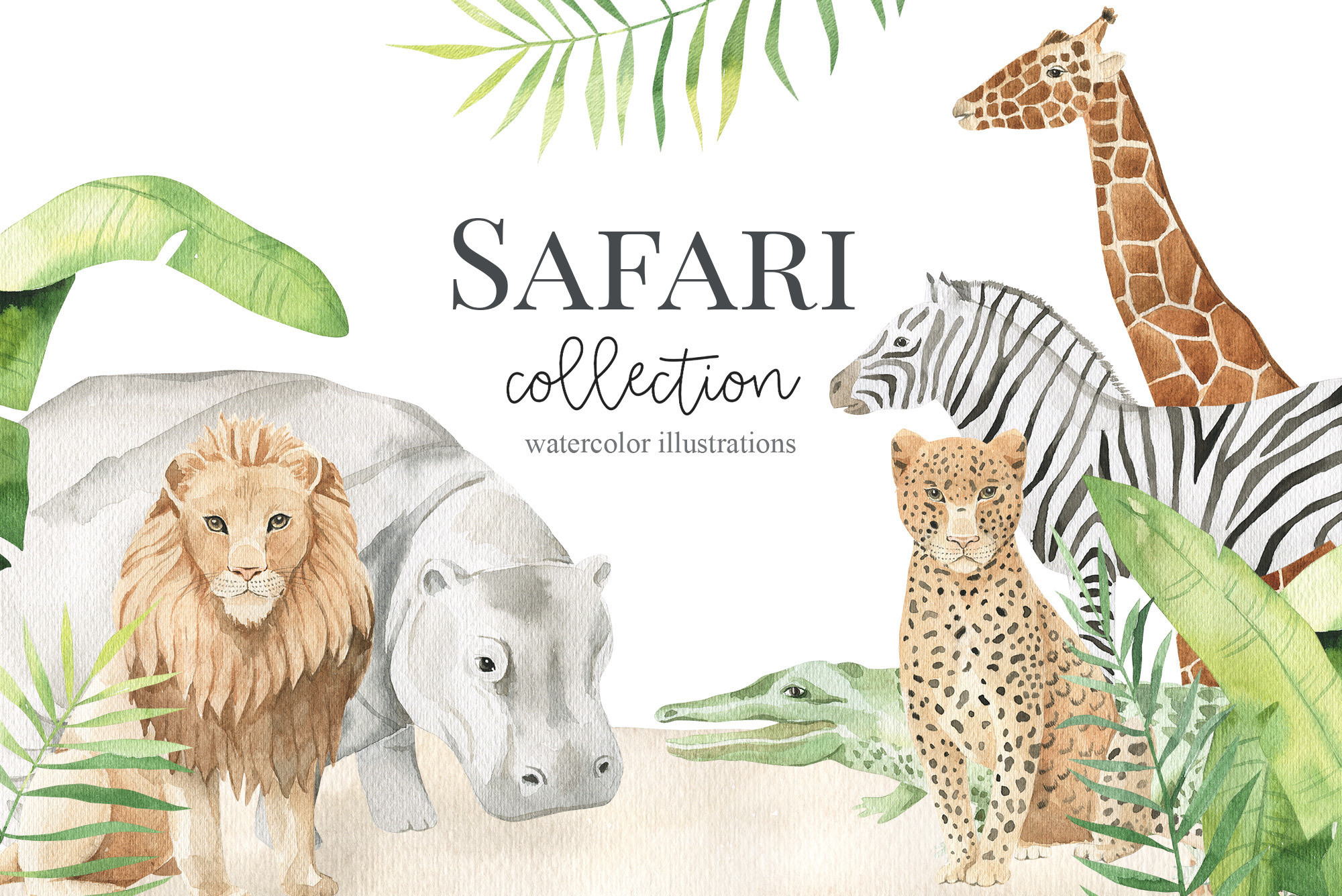 Safari Animals - Watercolor Set, an Animal Illustration by Alesya Pytskaya