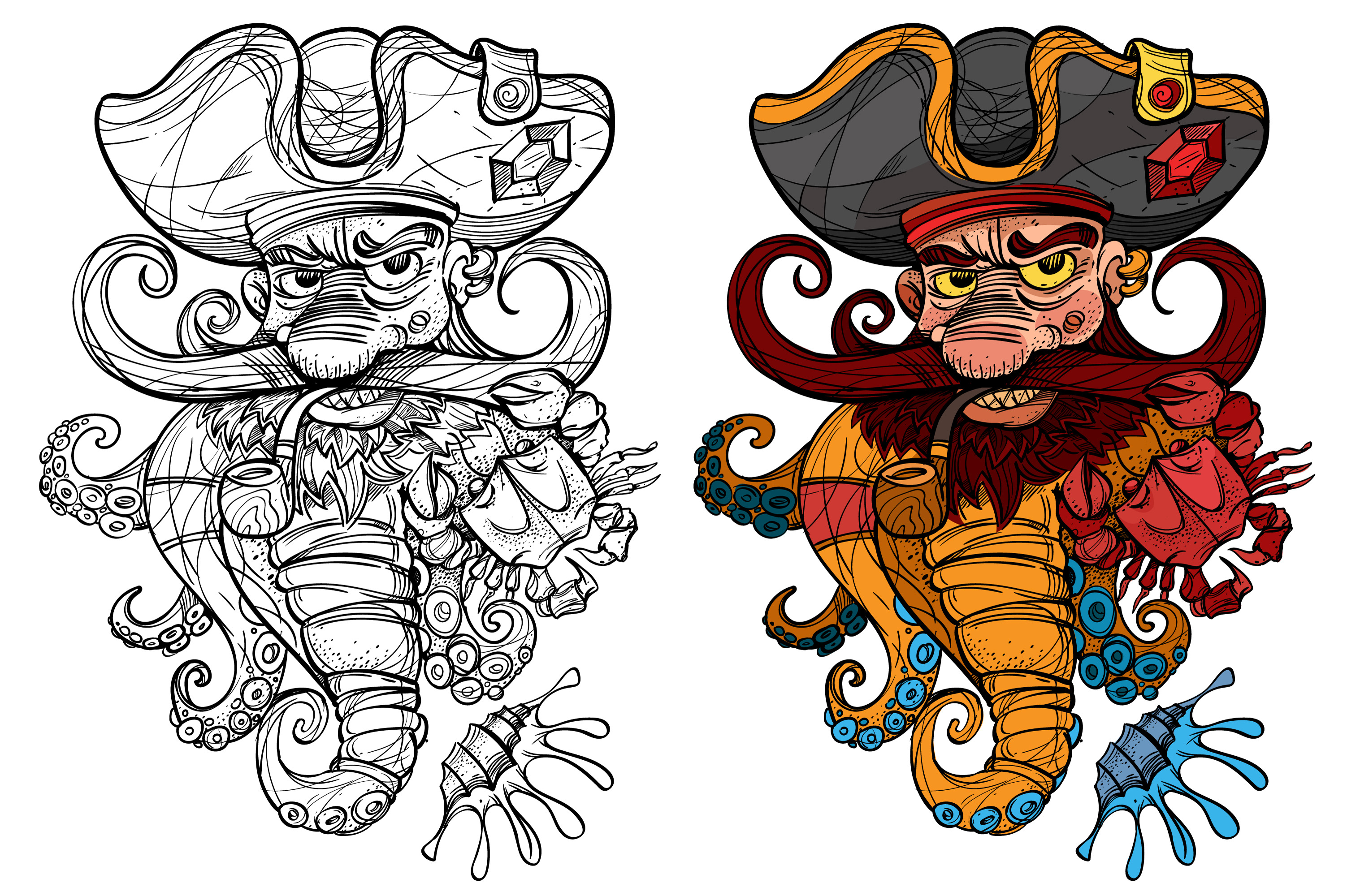 Marine Captain Tattoo, an Illustration by It's Time to Designs ...