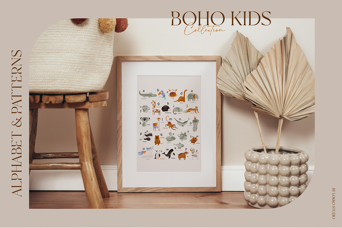 Boho Animal Alphabet kids collection, an Animal Illustration by lokko ...