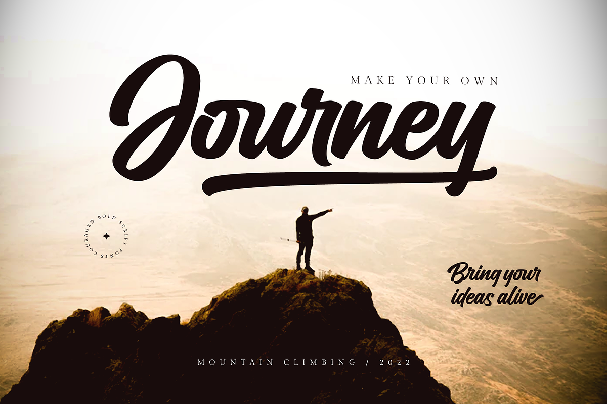 Couraged Bold Modern Script Typeface, a Script Font by namaracreativestudio