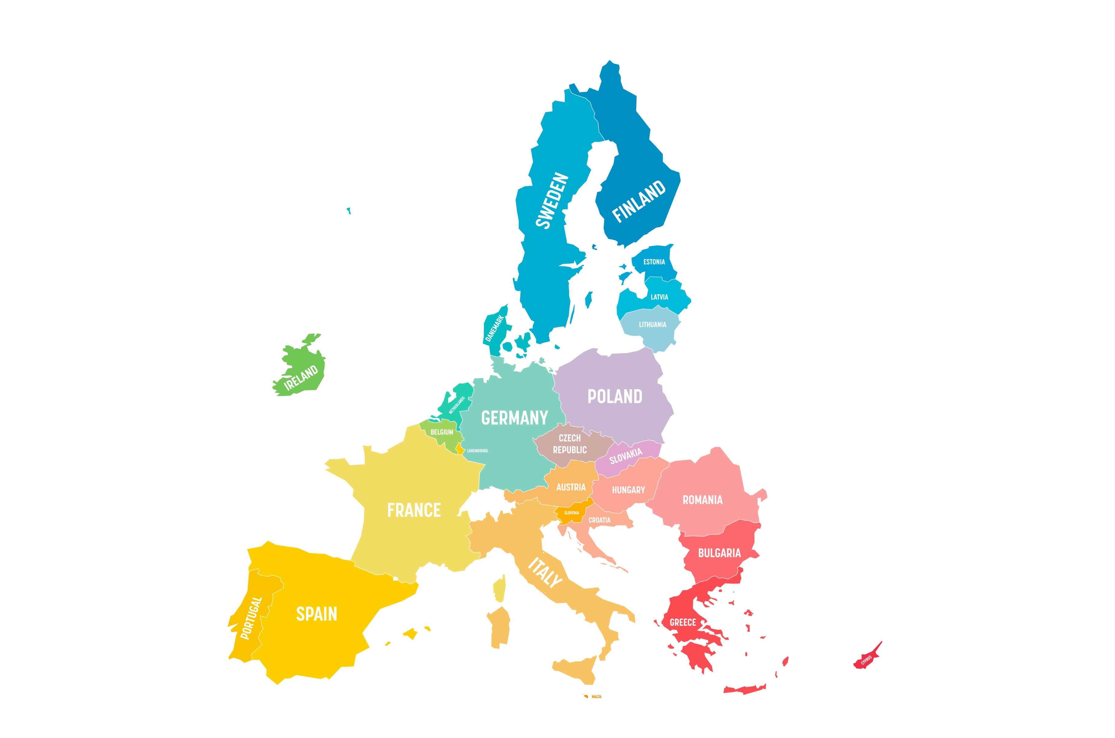 Colorful vector map of EU, European, a Texture Graphic by pytyczech