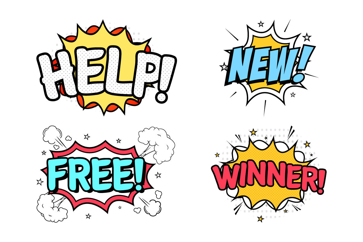 Comic burst text bubble cartoon speech