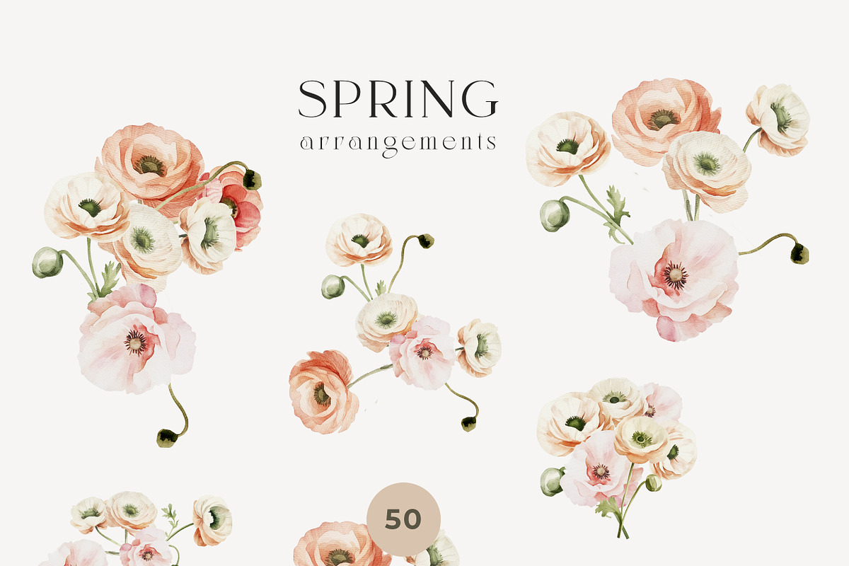 Spring & Easter Watercolor Clip Art