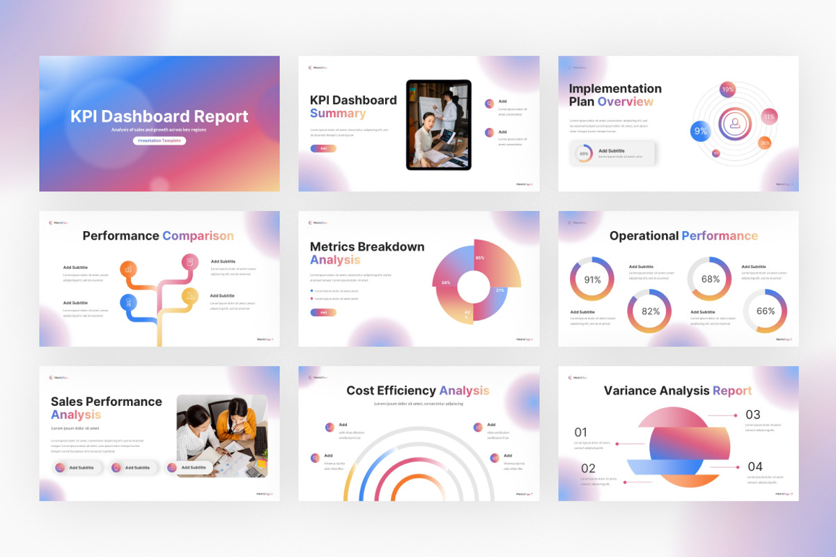 KPI Dashboard Google Slides, a Presentation Template by Loin Studio