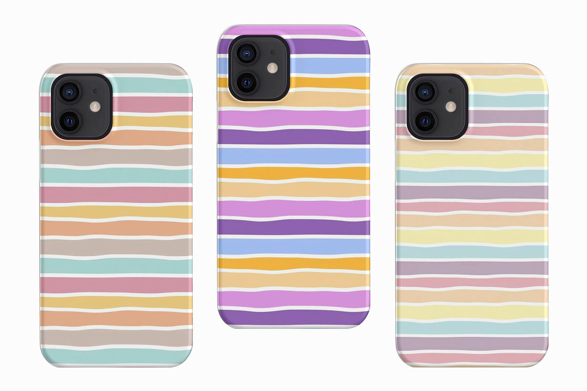 8 hand-drawn vector stripes patterns