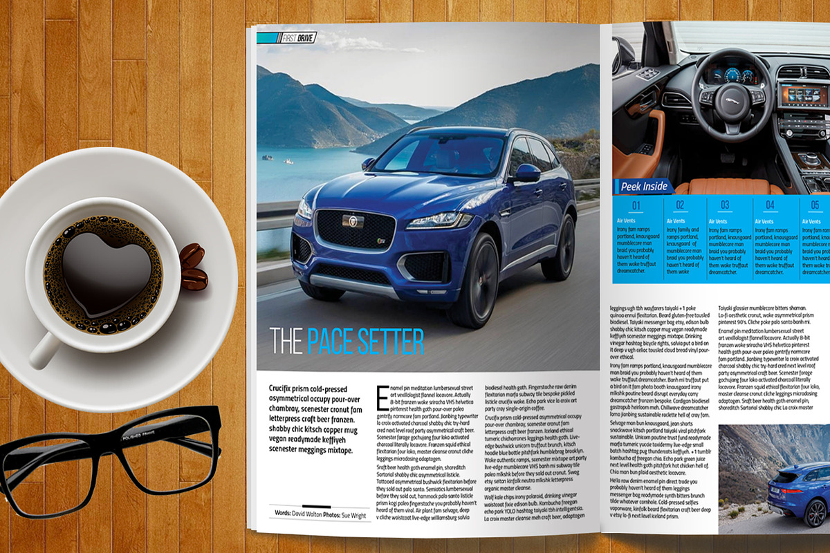 Car Magazine Template, a Magazine Template by Red Cactus Creative