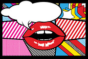 Pop art lips -Speech Bubble, an Illustration by GalAmarArt