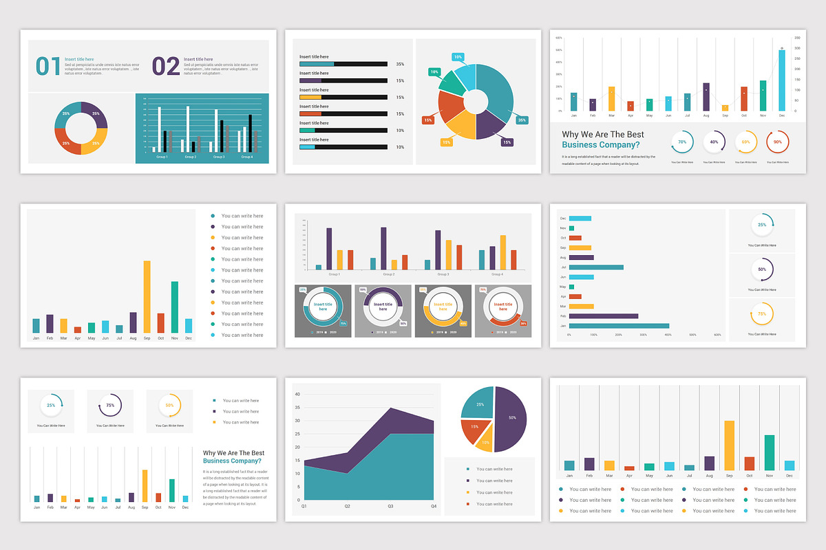 Data Charts PowerPoint Template, a Marketing Template by SlideOne