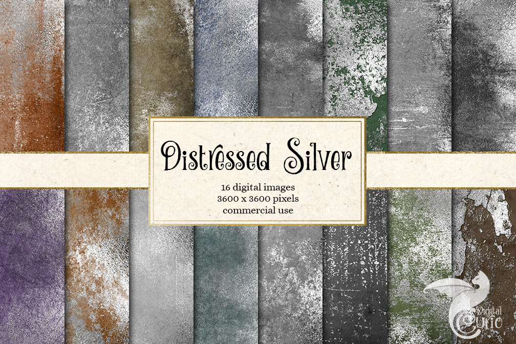 Distressed Silver Textures, a Texture Graphic by Digital Curio