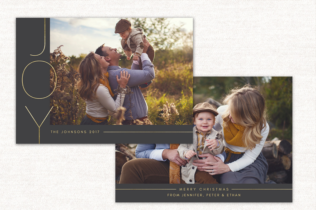Christmas Card Template Joy CC134, a Card Template by OtoStudio