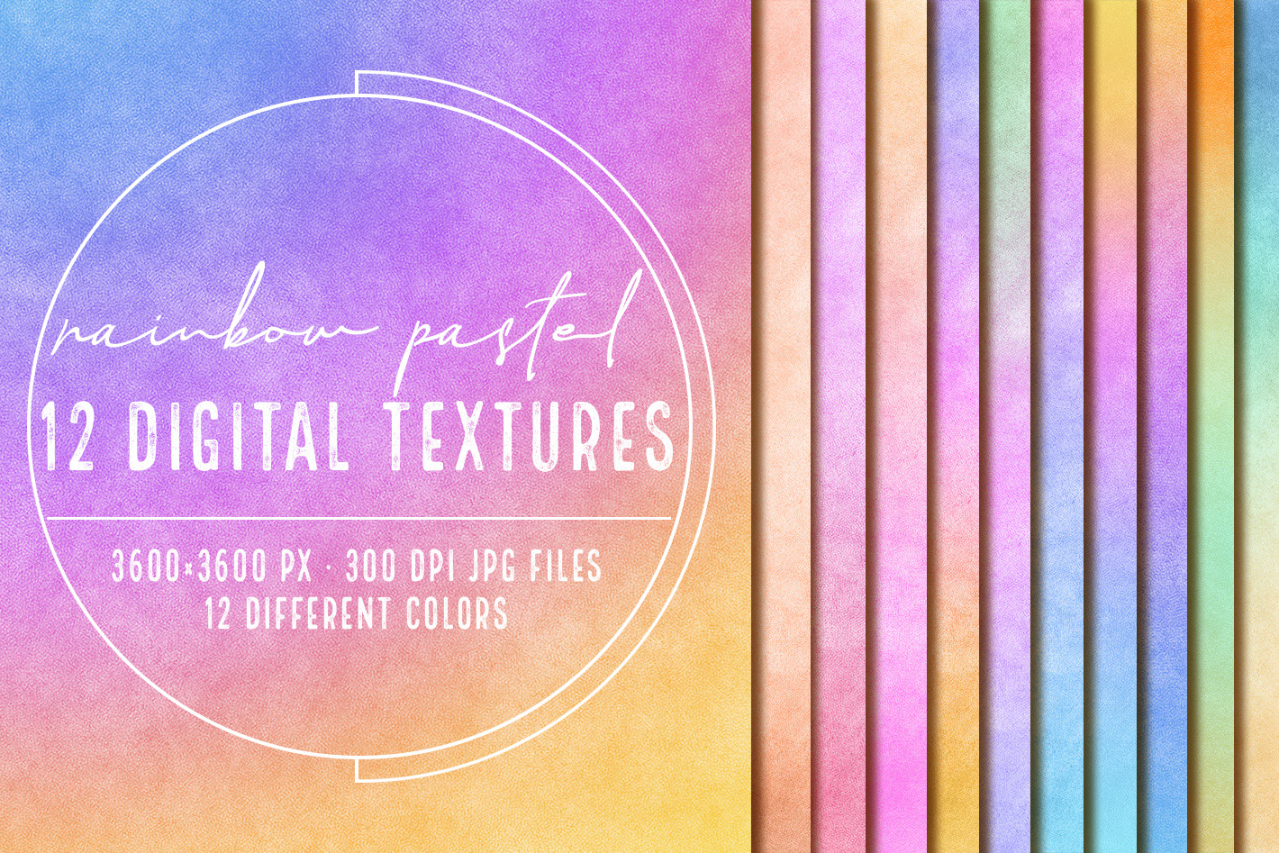 12 Rainbow pastel textures, a Texture Graphic by PixelJungle