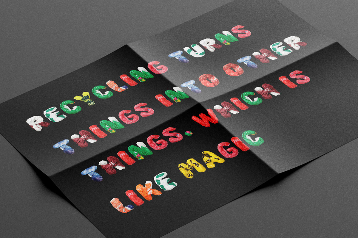 Сolor Plastic Bags Font, a Font by Handmadefont