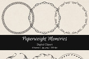6 Round Swirly Frames - Clipart, an Object Graphic by Paperweight Memories