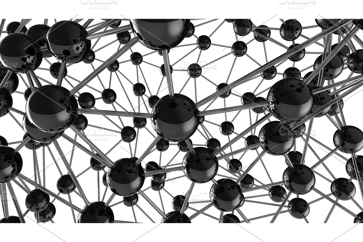 black Molecular geometric chaos, a Healthcare Illustration by sergey ...