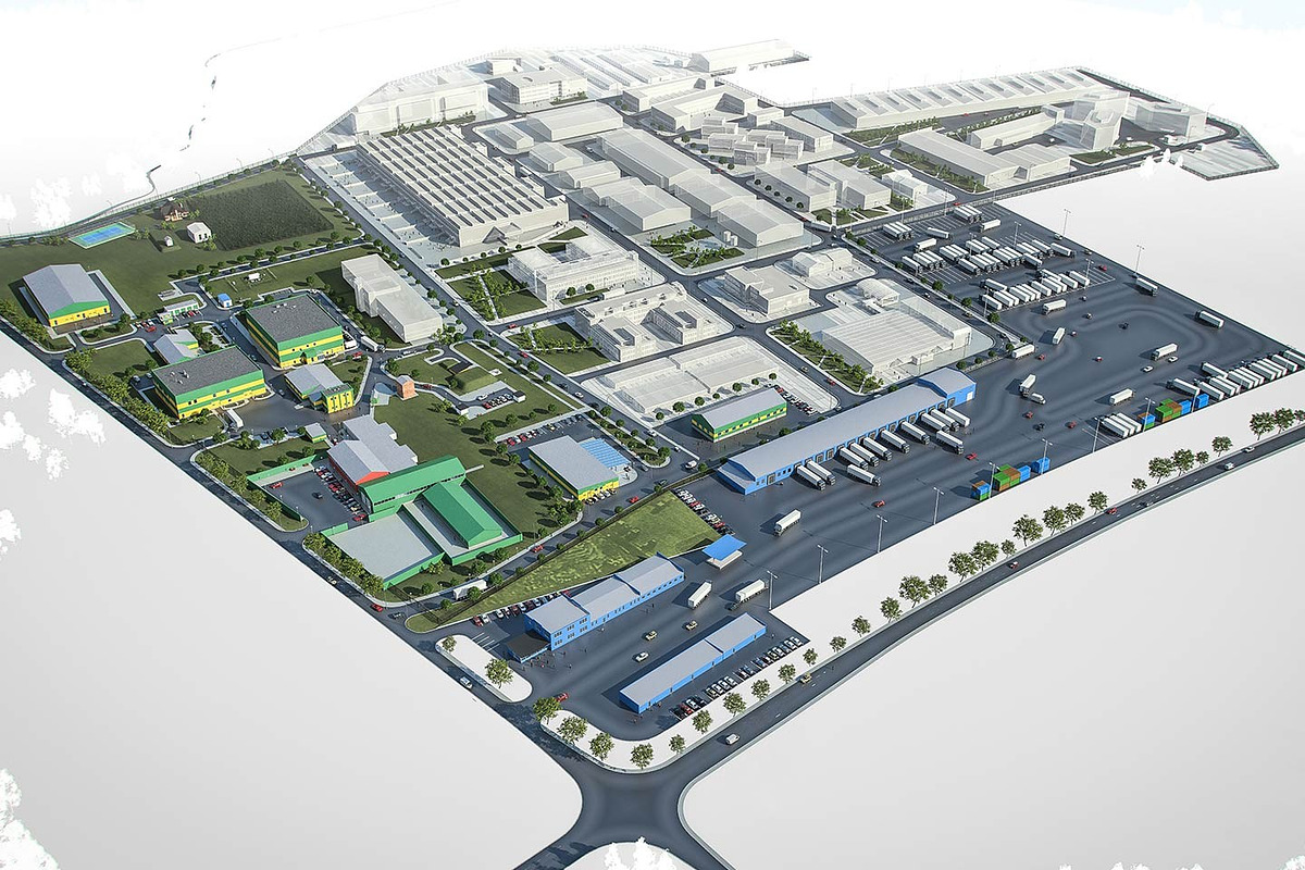 Industrial factory warehouse complex, an Architecture 3D Model by 3DNUTS