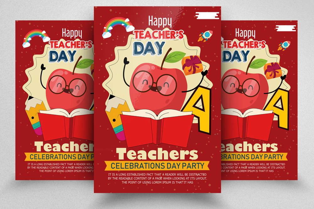 Teacher's Day Celebration Flyer, a Flyer Template by Psd Templates