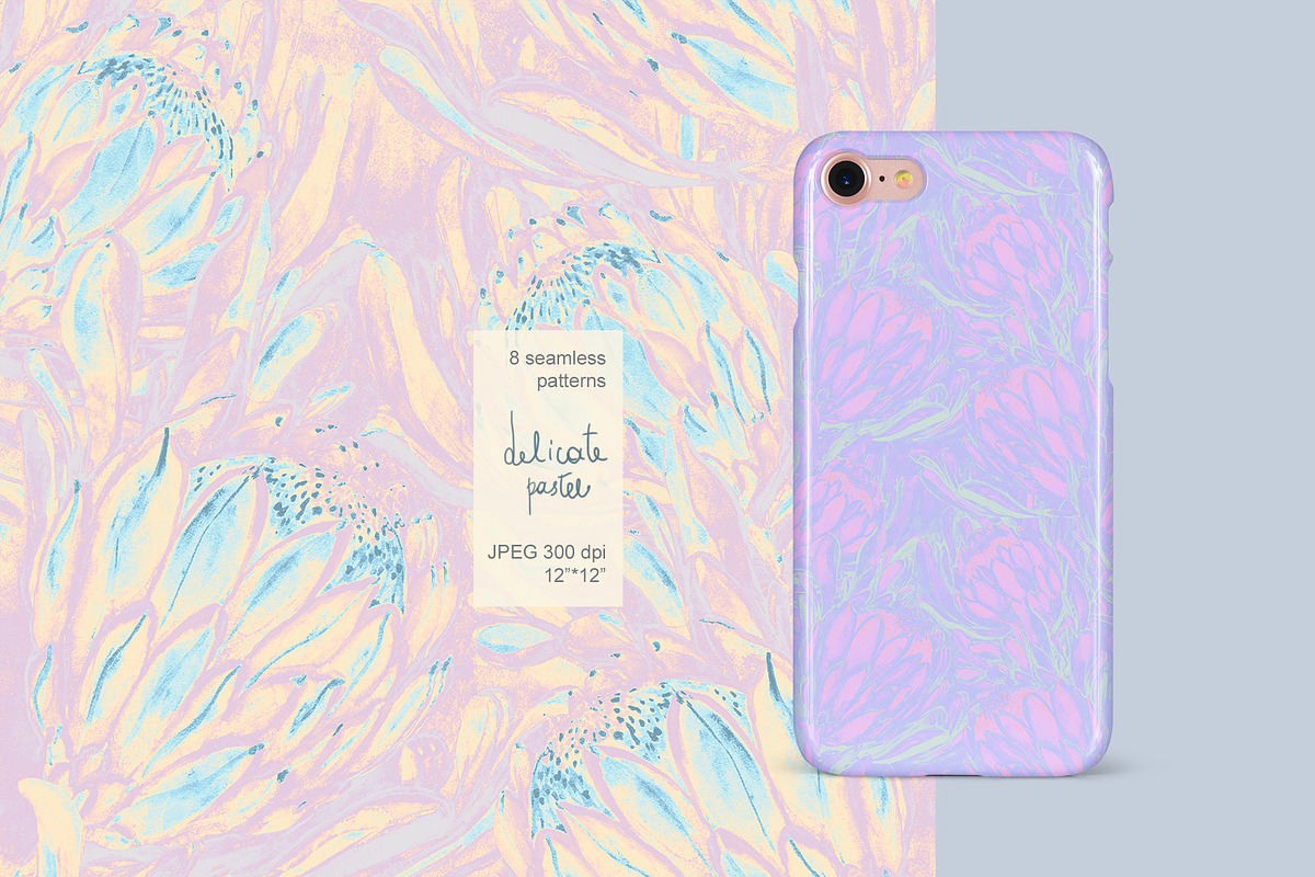 Pastel floral seamless set, a Pattern Graphic by PatternsBlooming