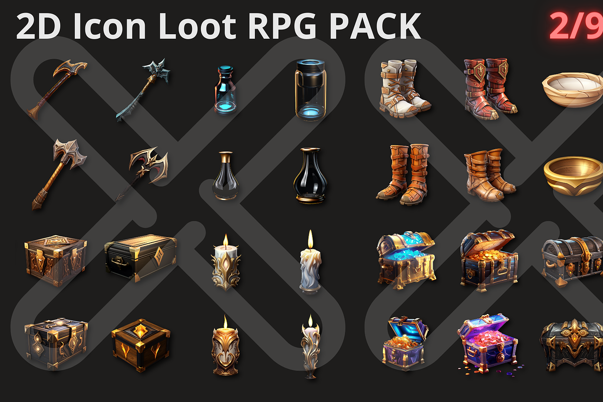 2D Icon Fantasy RPG Pack, a Solid Icon by TwoBitsCompany