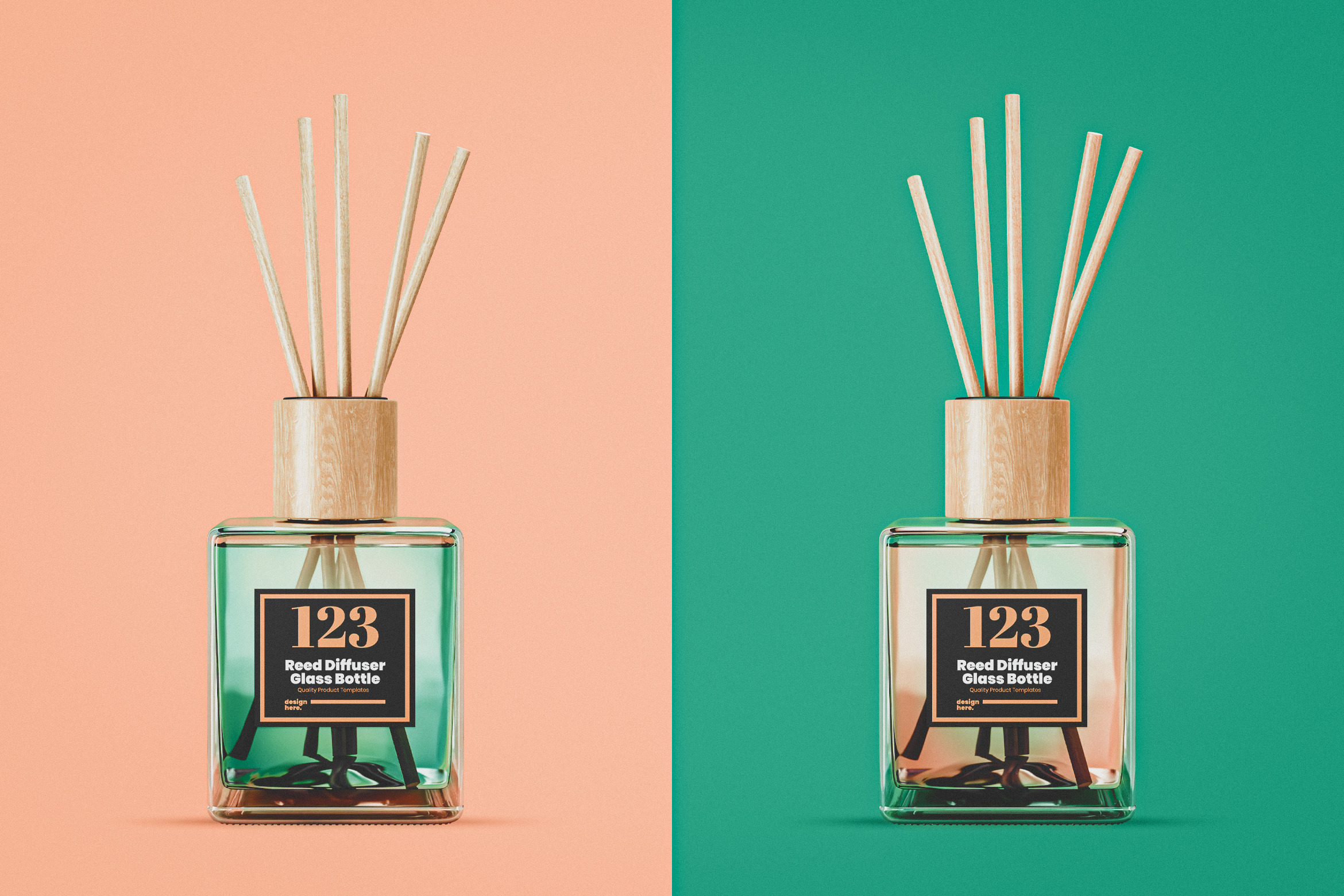 Reed Diffuser Glass Bottle Mockup, a Product Mockup by Designer Dude
