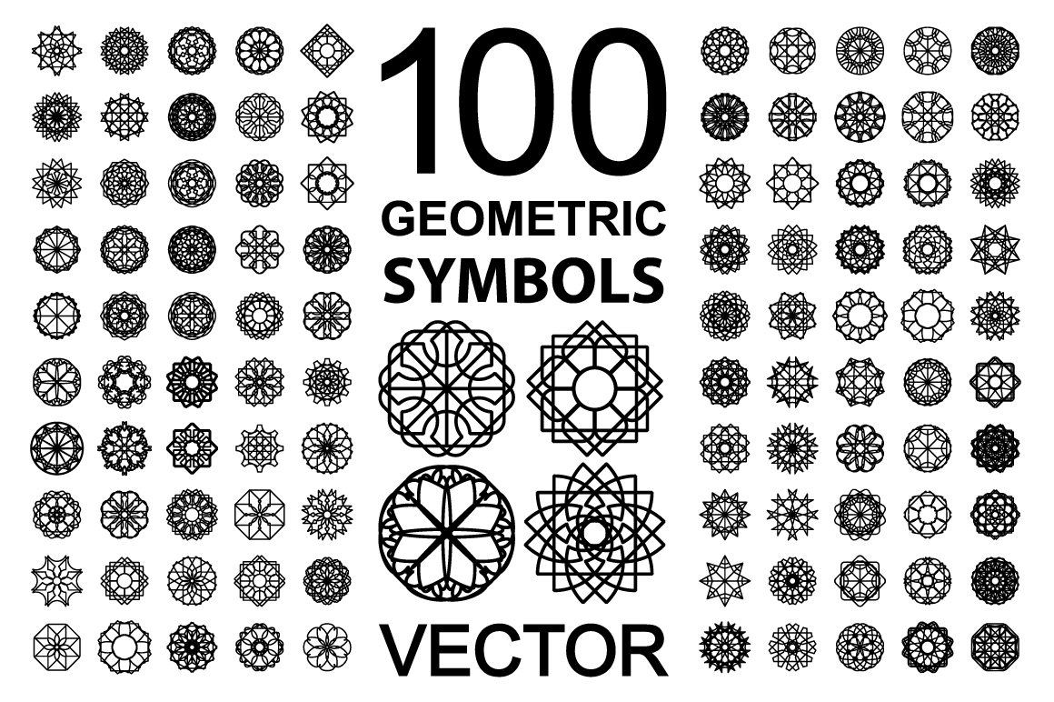 100 Geometric Symbols | Graphic Objects ~ Creative Market