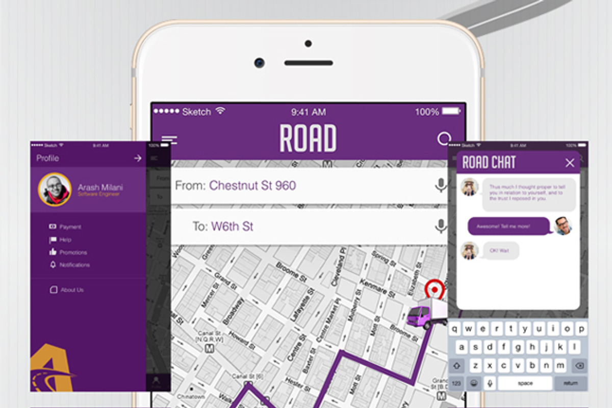 ROAD Mobile App UI Kit, an UI Kit Template by UIUX Halim