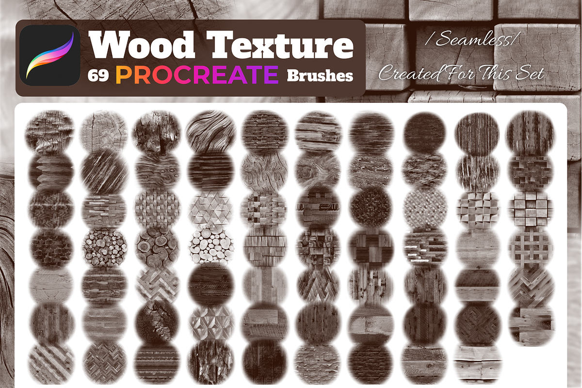 Wood texture for PROCREATE, a Brush Add-On by Graphics Resources