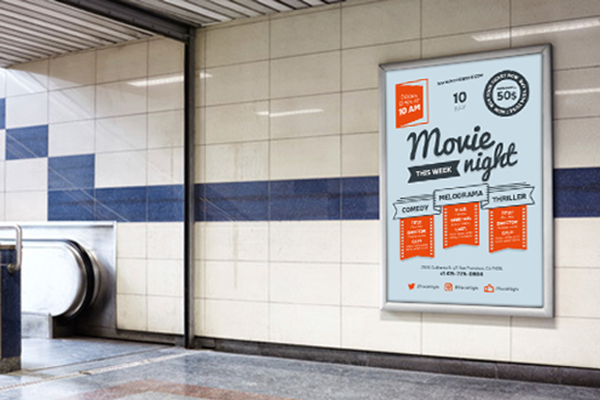 Movie Night Poster Template, a Flyer Template by EDT.Graphics ...