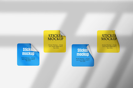 Square Stickers Mockup, a Print Template by PrexTheme