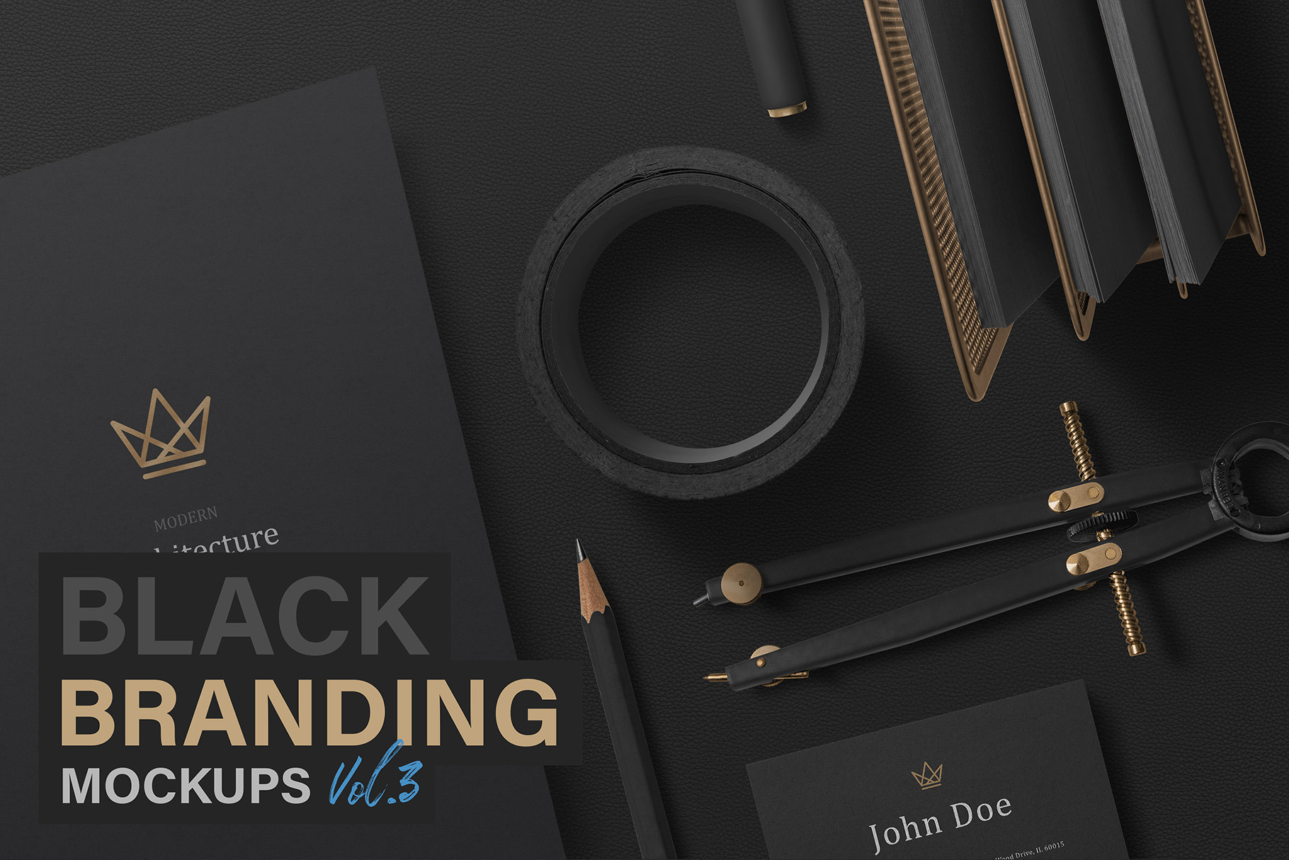 Black Branding Mockups Vol.3, a Product Mockup by h3design