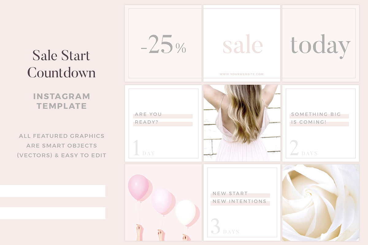 Countdown IG Posts and Stories, a Social Media Template by Youandigraphics