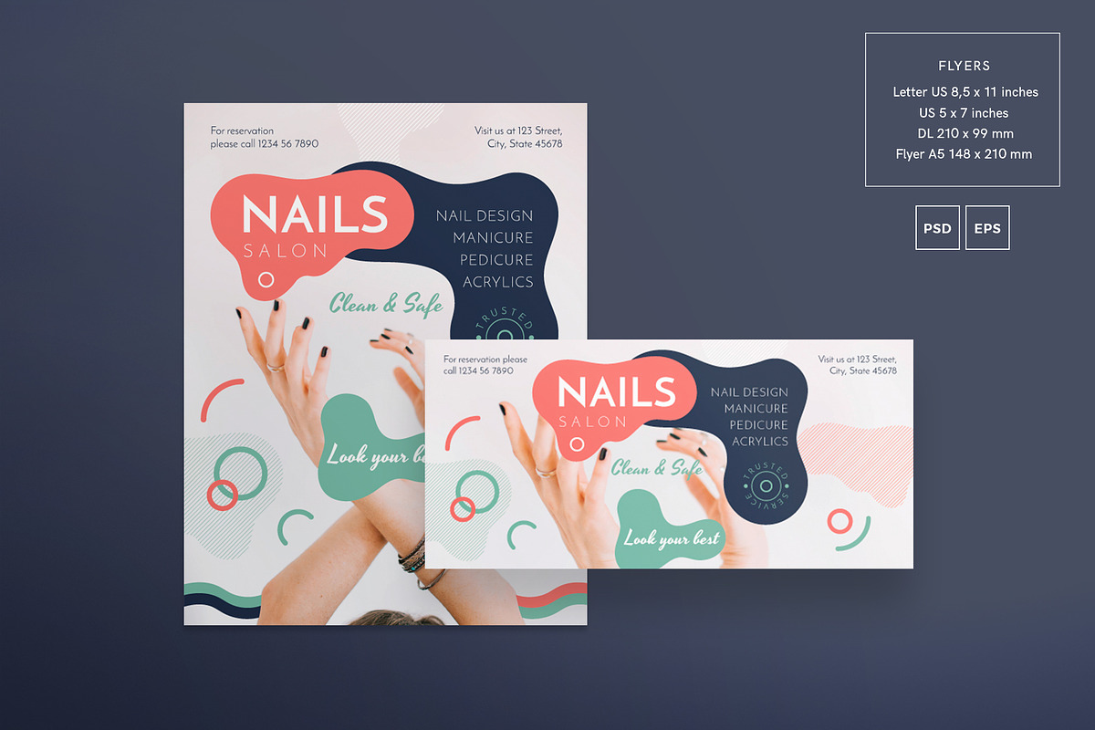 Promo Bundle | Nail Design Salon, a Poster Template by Amber Graphics