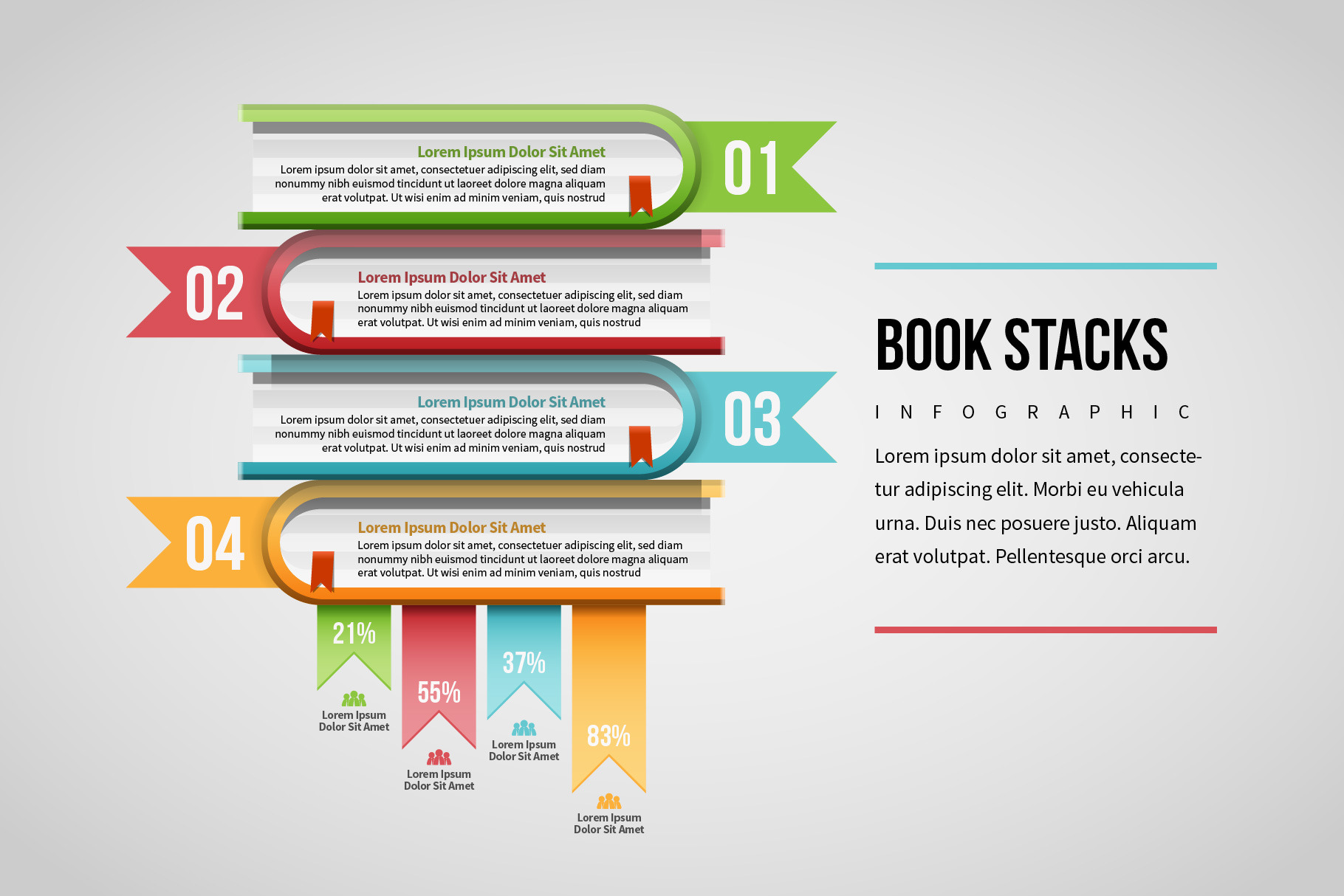 Book Stacks Infographic, a Templates & Theme by h.utomo